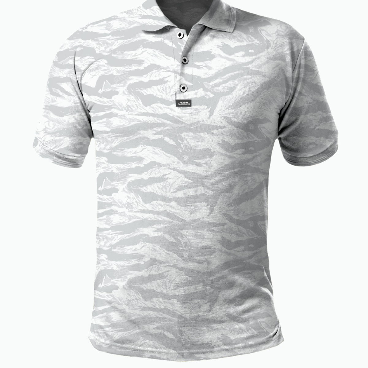 Performance Polo - Tiger Stripe White – Savage Tacticians